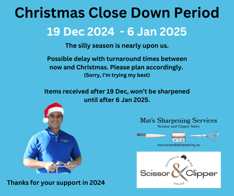 Christmas Close Down 2024 – Australia-Wide Scissor & Clipper Sales ...
